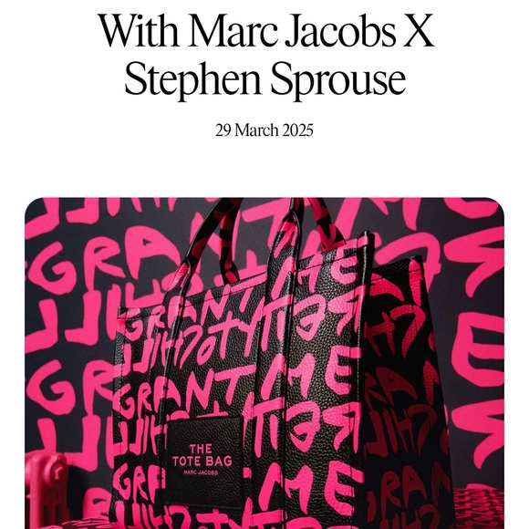 Marc Jacobs | Bags | Marc Jacobs Black And Pink Urban Graffiti Tote ...